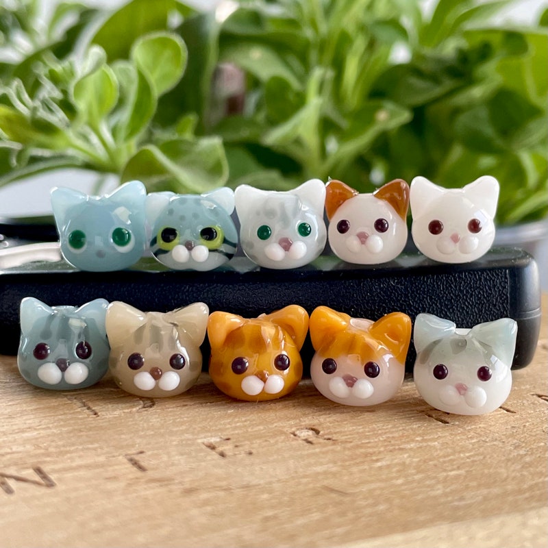 Lampwork Cat Beads - Etsy