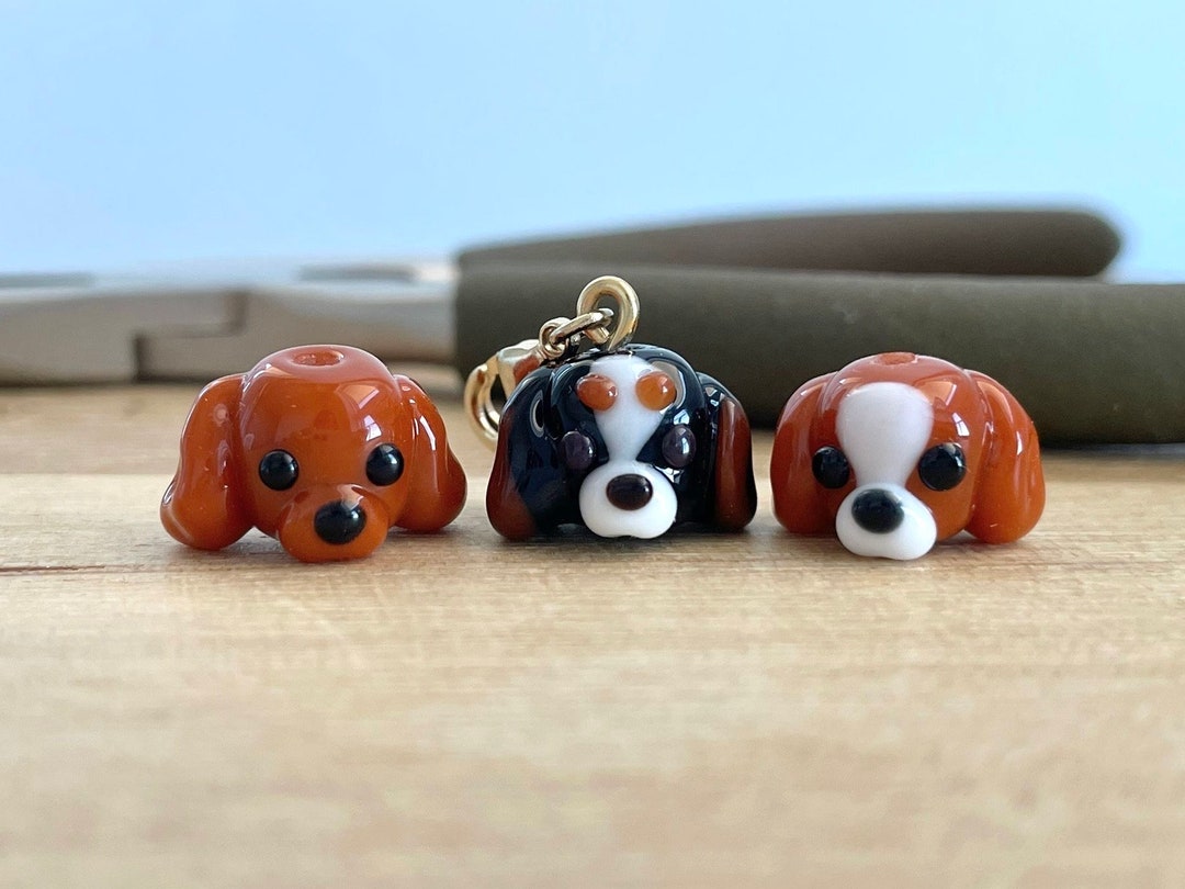 Cavalier King Charles Spaniel Glass Bead Zipper Charm / Keychain ...