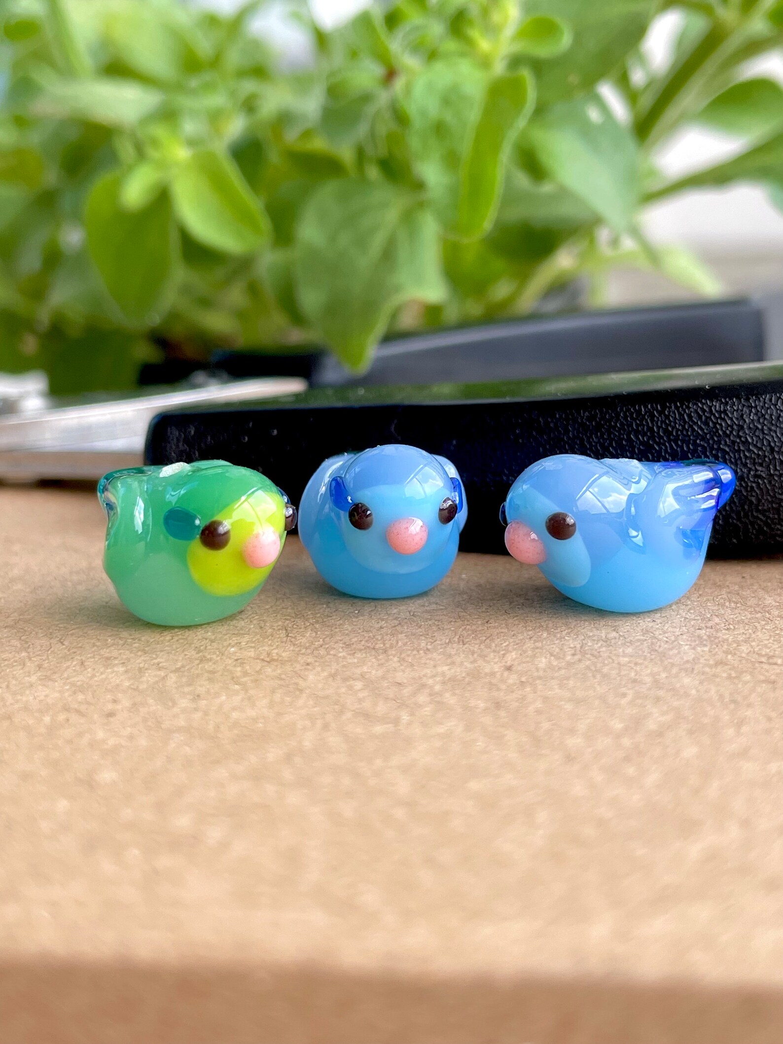 Reserved for Blossom: Parrotlet Glass Bead Zipper Charm / Keychain ...