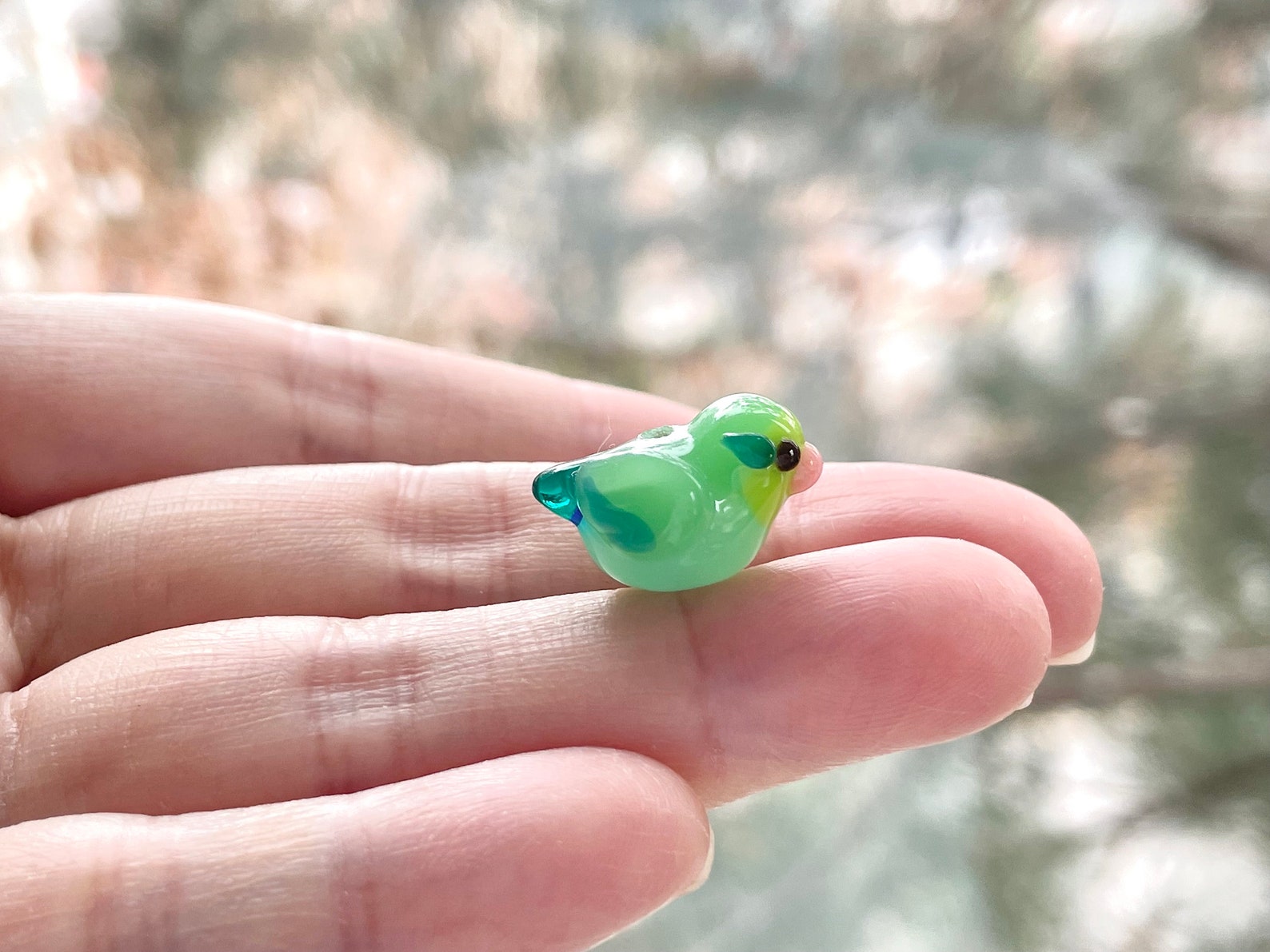 Reserved for Blossom: Parrotlet Glass Bead Zipper Charm / Keychain ...