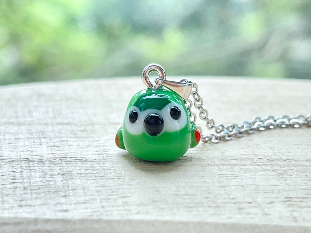 Red-shouldered Macaw Glass Bead Necklace, Tiny, Hahns Macaw, Cute ...