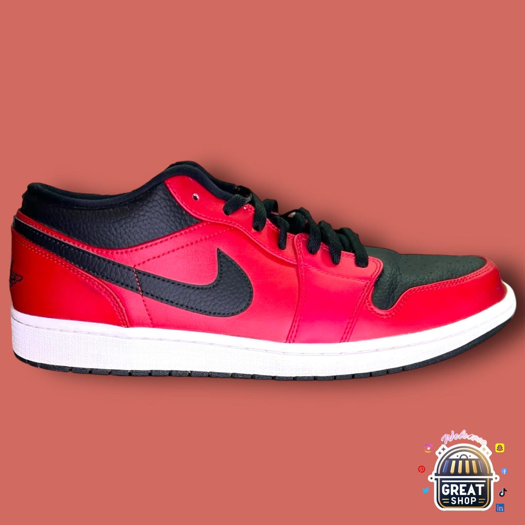 Nike Air Jordan 1 Retro Low Reverse Bred Red Black - Etsy