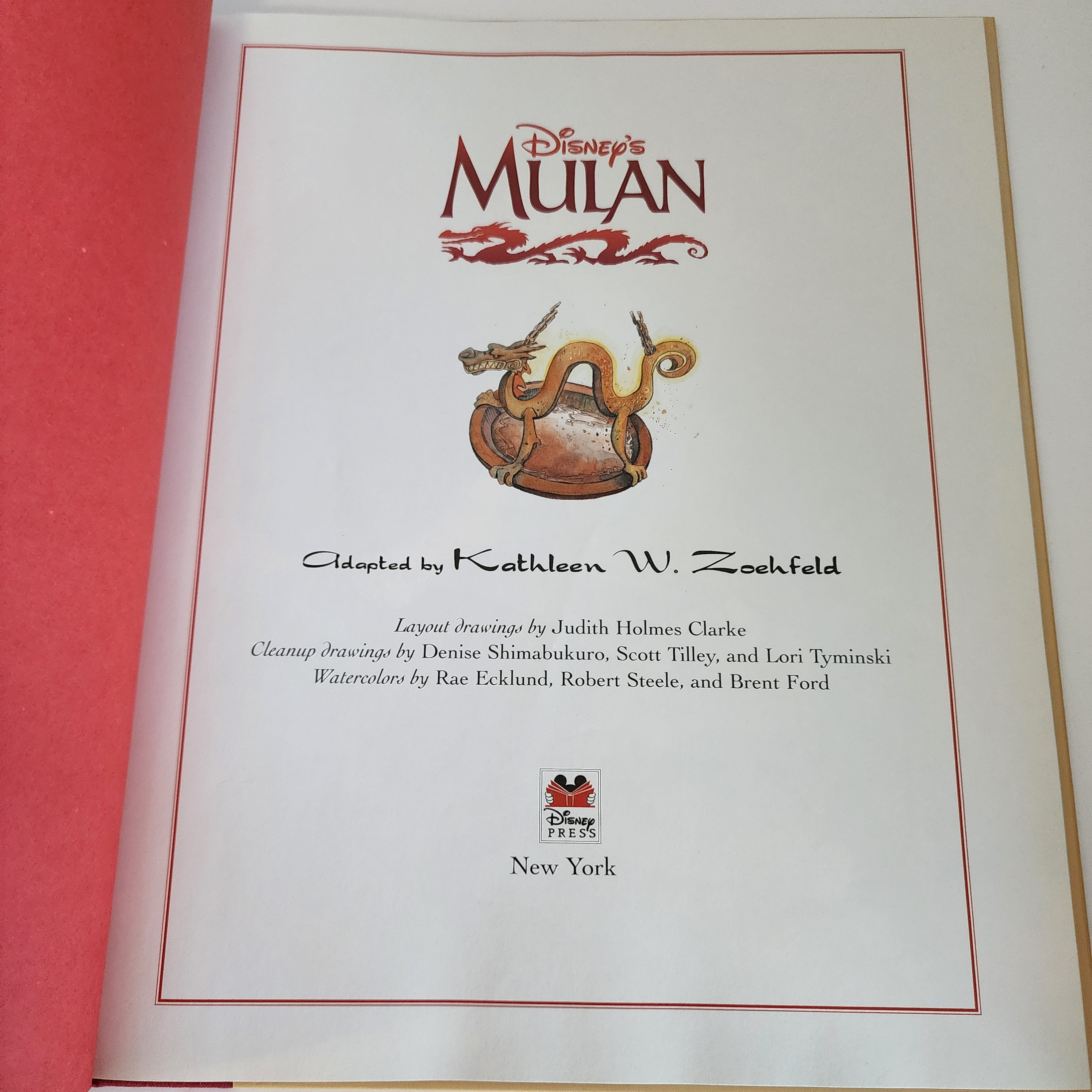 Disneys Mulan Hardcover Book 1998 1st Edition Disney Store Family Story ...