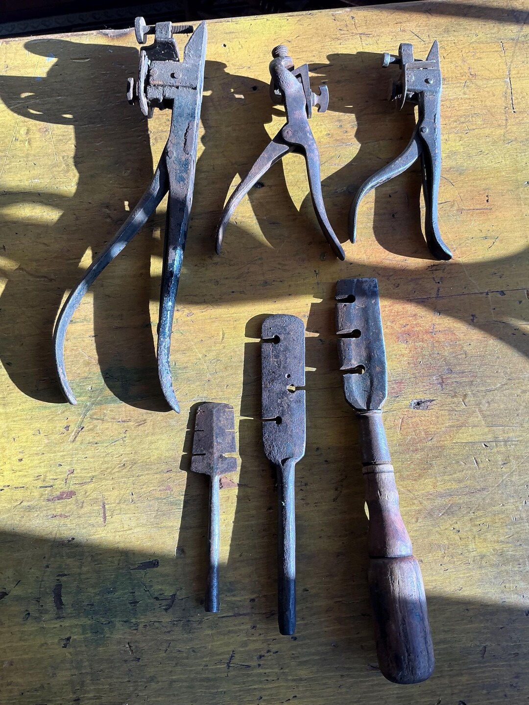 SAW Blade Saw Sets Lot of 6 Old Vintage Sets 3 Hand Forged 3 Commercial ...