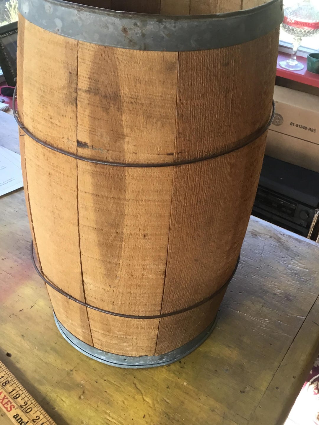Primitive Wooden Barrel Nail Keg Ingreat Shape 18 8nches Tall - Etsy