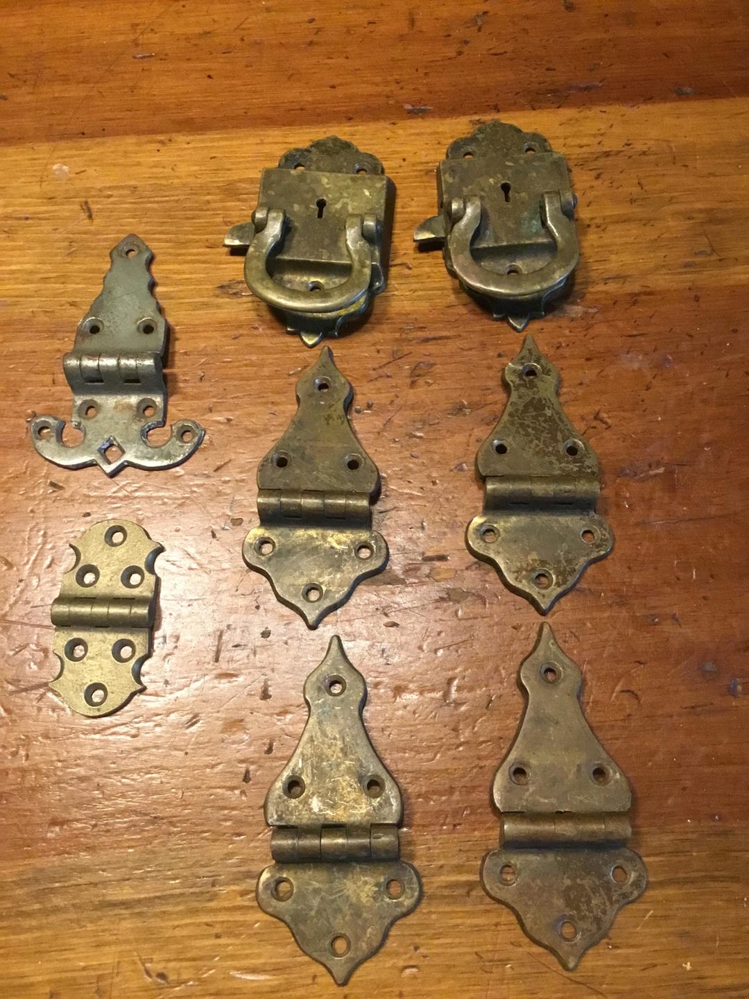 Old Brass Wooden Ice Box Hardware Lot of 8 Ships Free - Etsy