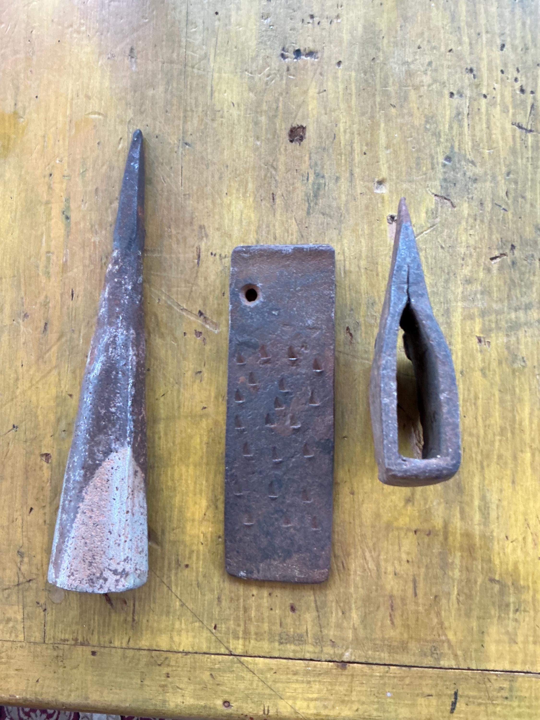 3 Old Primitive Loggers Tools Sawing Wedge, Pickaroon, S & Nealley Pick ...