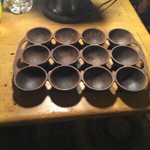 Old Vintage 12 Cup Cast Iron Ball Shaped Brownie Pan 497. - Etsy