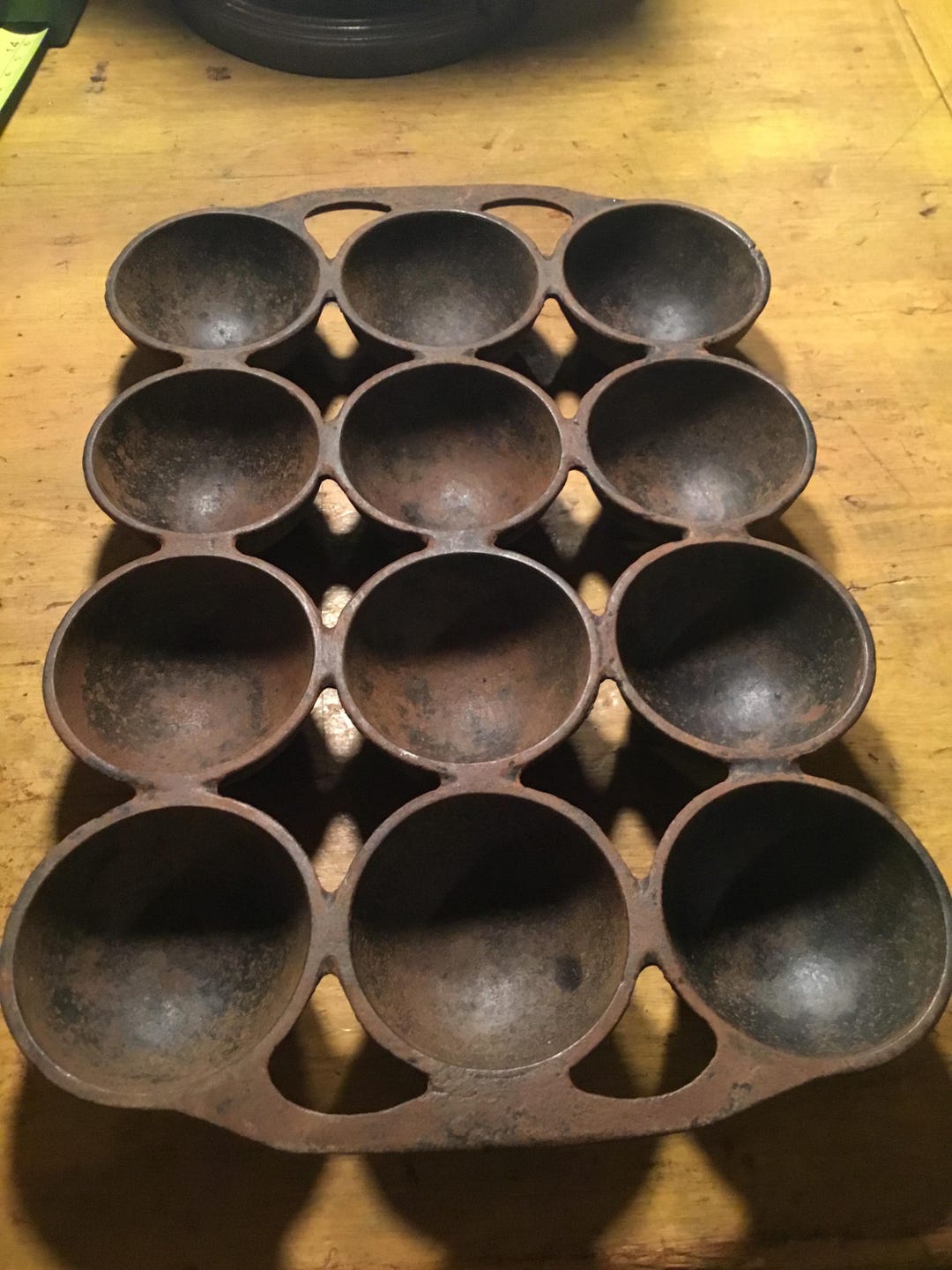 Old Vintage 12 Cup Cast Iron Ball Shaped Brownie Pan 497. - Etsy