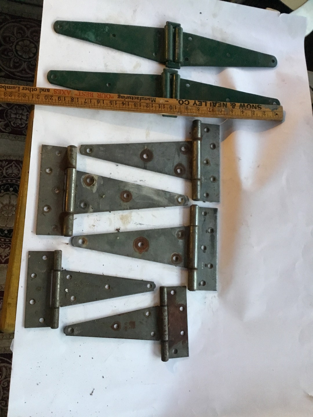 Large Heavy Duty Vintage Hinges. National , Lot of 7. 2-20 Inch 3 12 in ...