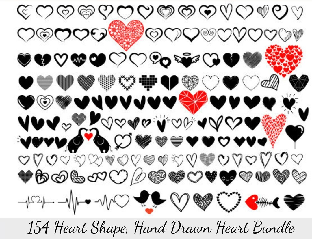 Heart Svg Bundle, Heart Svg, Hand Drawn Heart Svg, Open Heart Svg ...