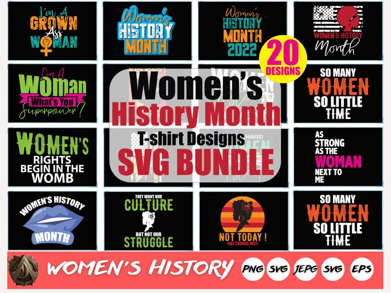 Women's History Month SVG Bundle,women in History Month Svg Png,2023 International Women History ...