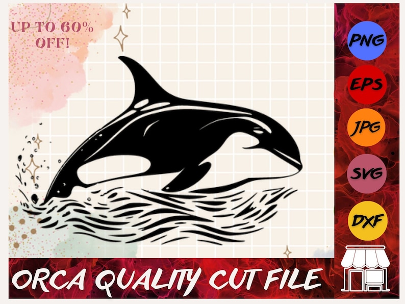 Orca Cut File SVG PNG JPG Commercial Use Killer Whales - Etsy Canada