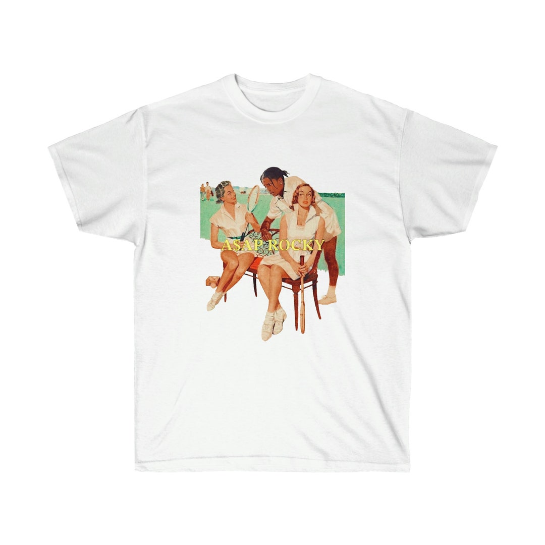 ASAP Rocky Tennis Charm Tshirt - Classic Fit Cotton T-shirt With Cool ...