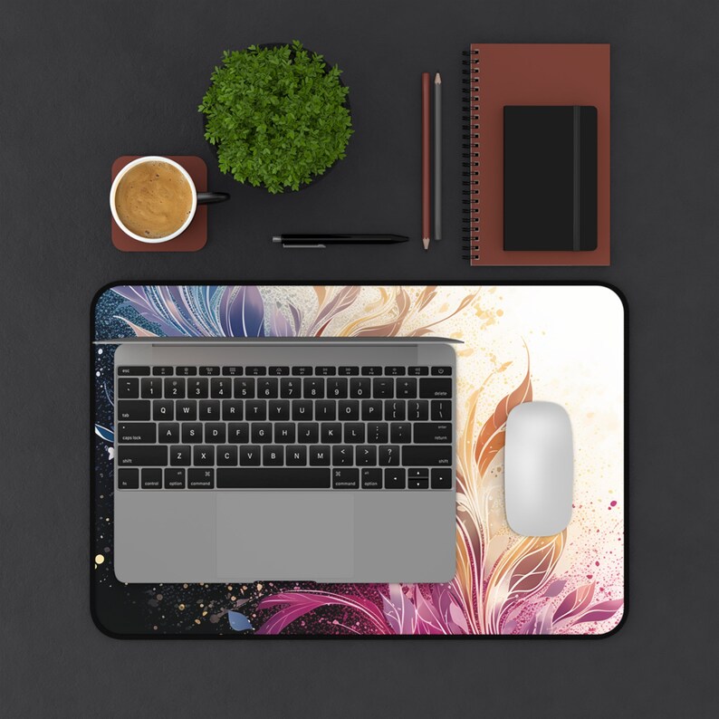 Gold, Purple, Blue Abstract Desk Mat - Etsy