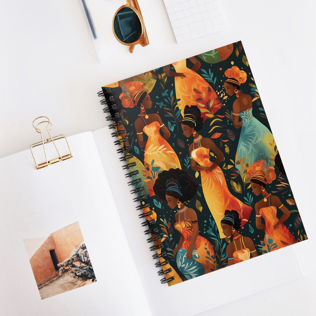 Black Women Notepad, Beautiful Women Notebook, Spiral Notebook - Ruled ...