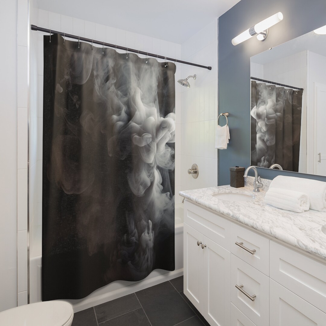 Black Smoke Cloud Shower Curtains - Etsy