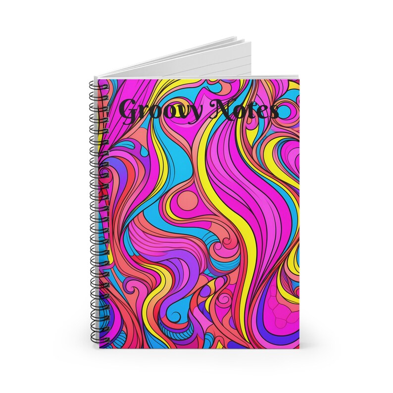 Notepad, Pink, Spiral, Groovy, Note Spiral Notebook - Ruled Line - Etsy