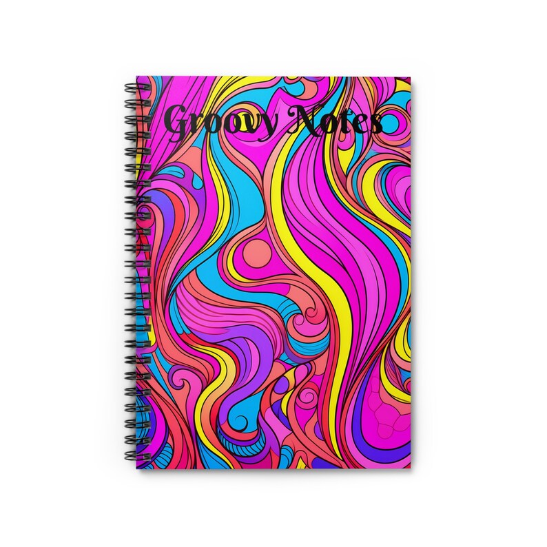 Notepad, Pink, Spiral, Groovy, Note Spiral Notebook - Ruled Line - Etsy
