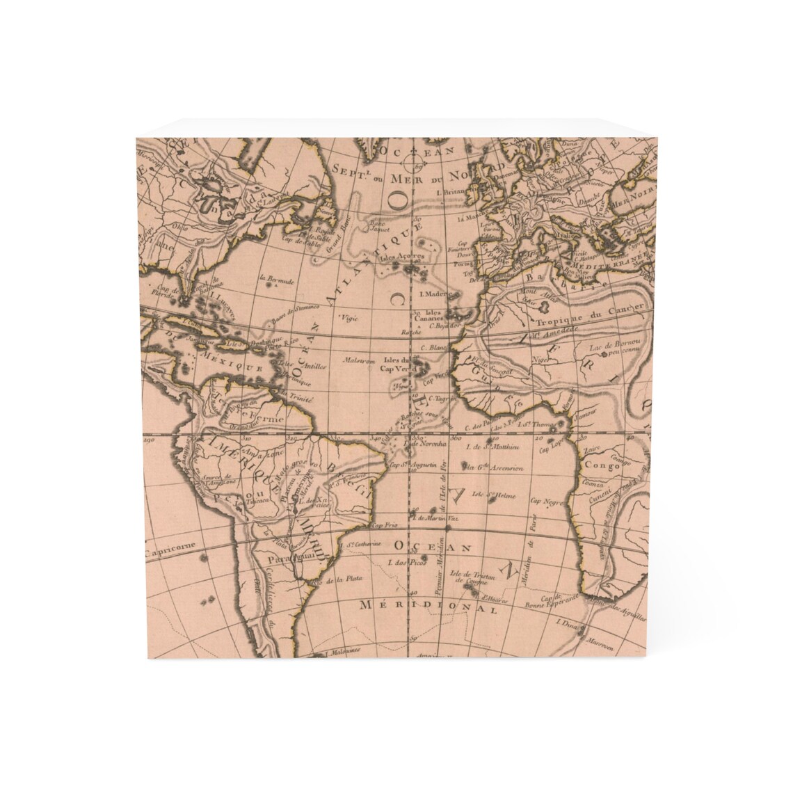World Map Note Cube - Etsy
