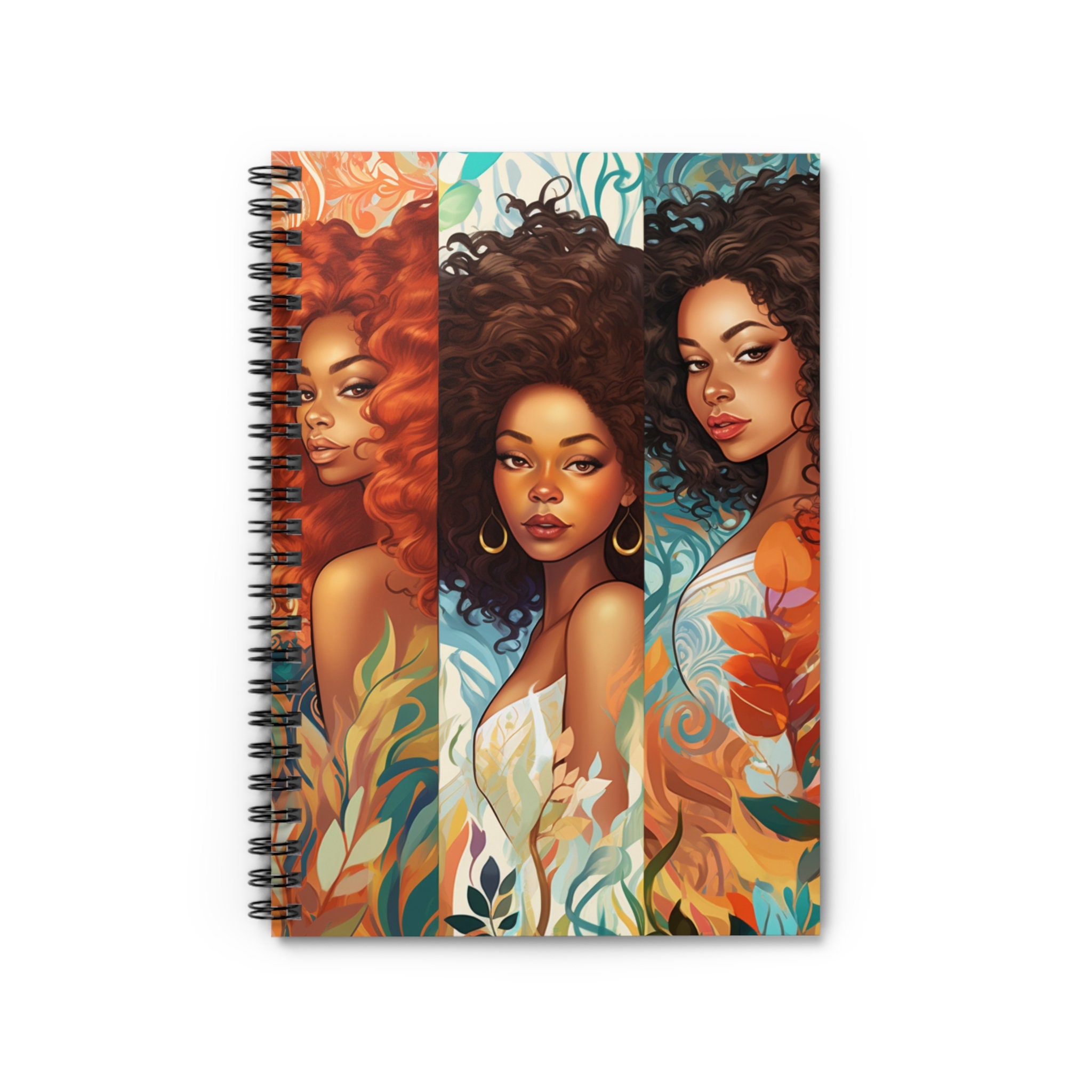 Melanin Black Women, Spiral Notebook Ruled Line - Etsy