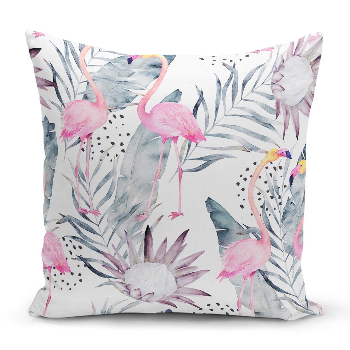 Soft Pink Flamingo Pillow Cover,animal Summer Pattern Pillow Case ...