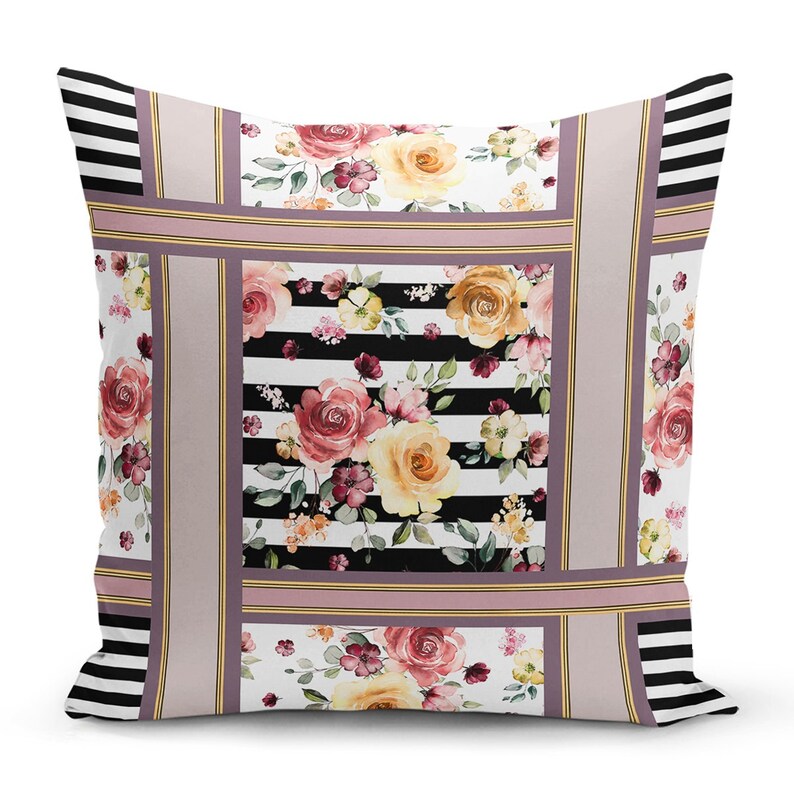 Dark Red and Purple Flower Cushion Cover,indian Feather Cushion Case ...