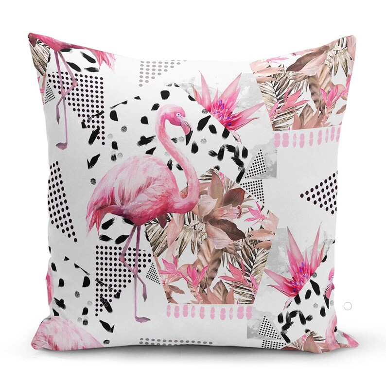 Soft Pink Flamingo Pillow Cover,animal Summer Pattern Pillow Case ...
