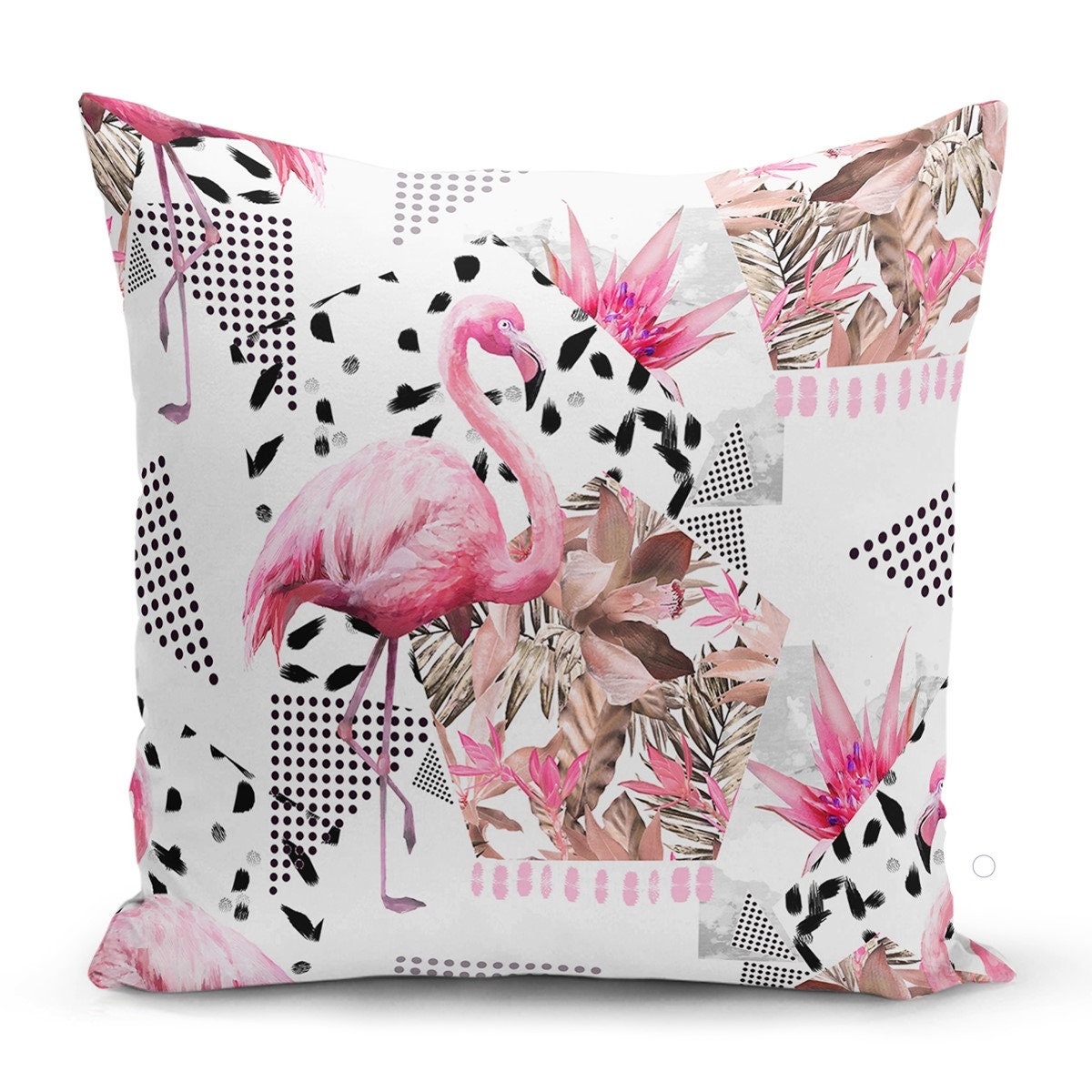 Soft Pink Flamingo Pillow Cover,animal Summer Pattern Pillow Case ...