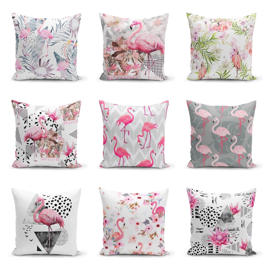 Soft Pink Flamingo Pillow Cover,animal Summer Pattern Pillow Case ...
