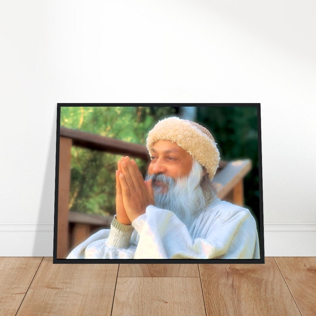 Osho Rajneesh Wooden Framed Portrait | Guru Photo | Sage Reminder Image ...