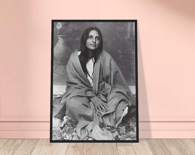 Sri Anandamayi Ma. Devotional Portrait on Photographic Paper. “I Bless ...