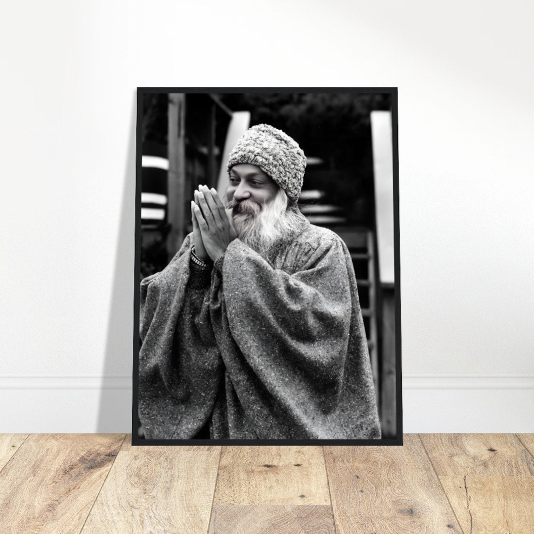 Osho Rajneesh Wooden Framed Portrait | Spiritual Teacher Photo | Sage ...