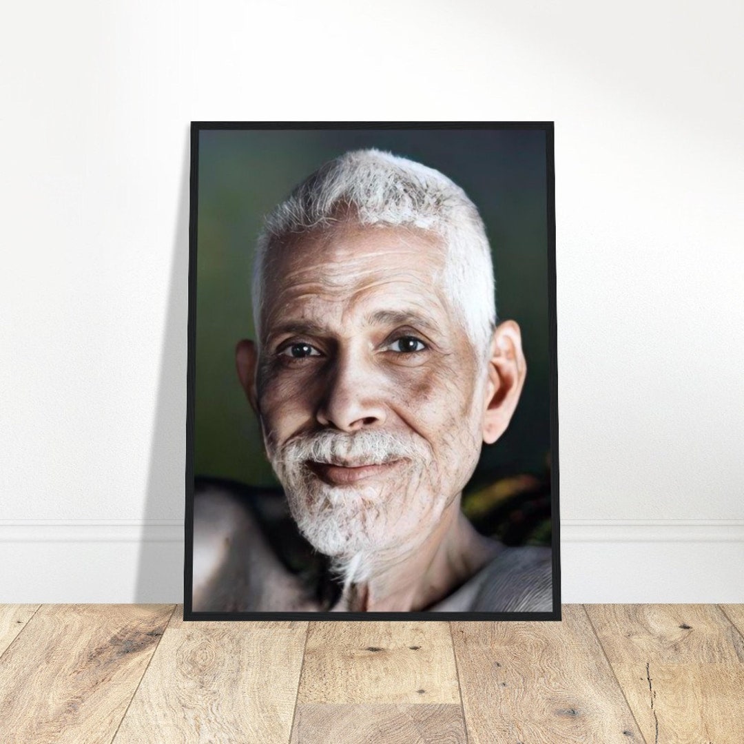 Ramana Maharshi Wooden Framed Colour Portrait | Bhagavan Photo | Sage ...