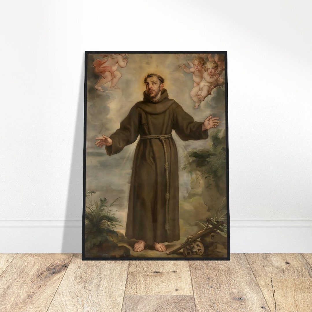 Saint Francis of Assisi Wooden Framed Portrait Saint Photo Motivational ...