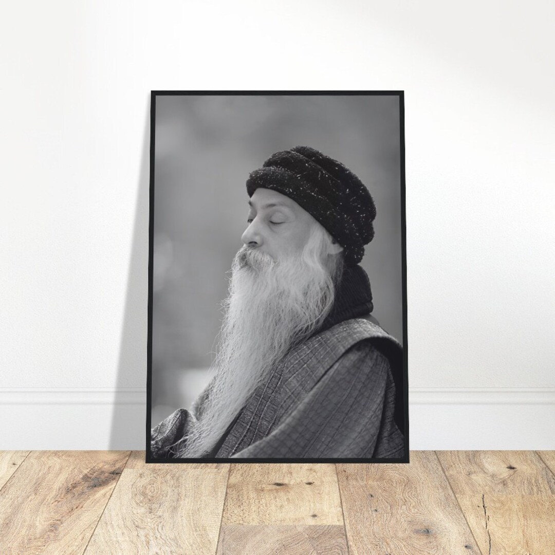 Osho B&W Wooden Framed Portrait | Rajneesh Photo | Sage Reminder Image ...