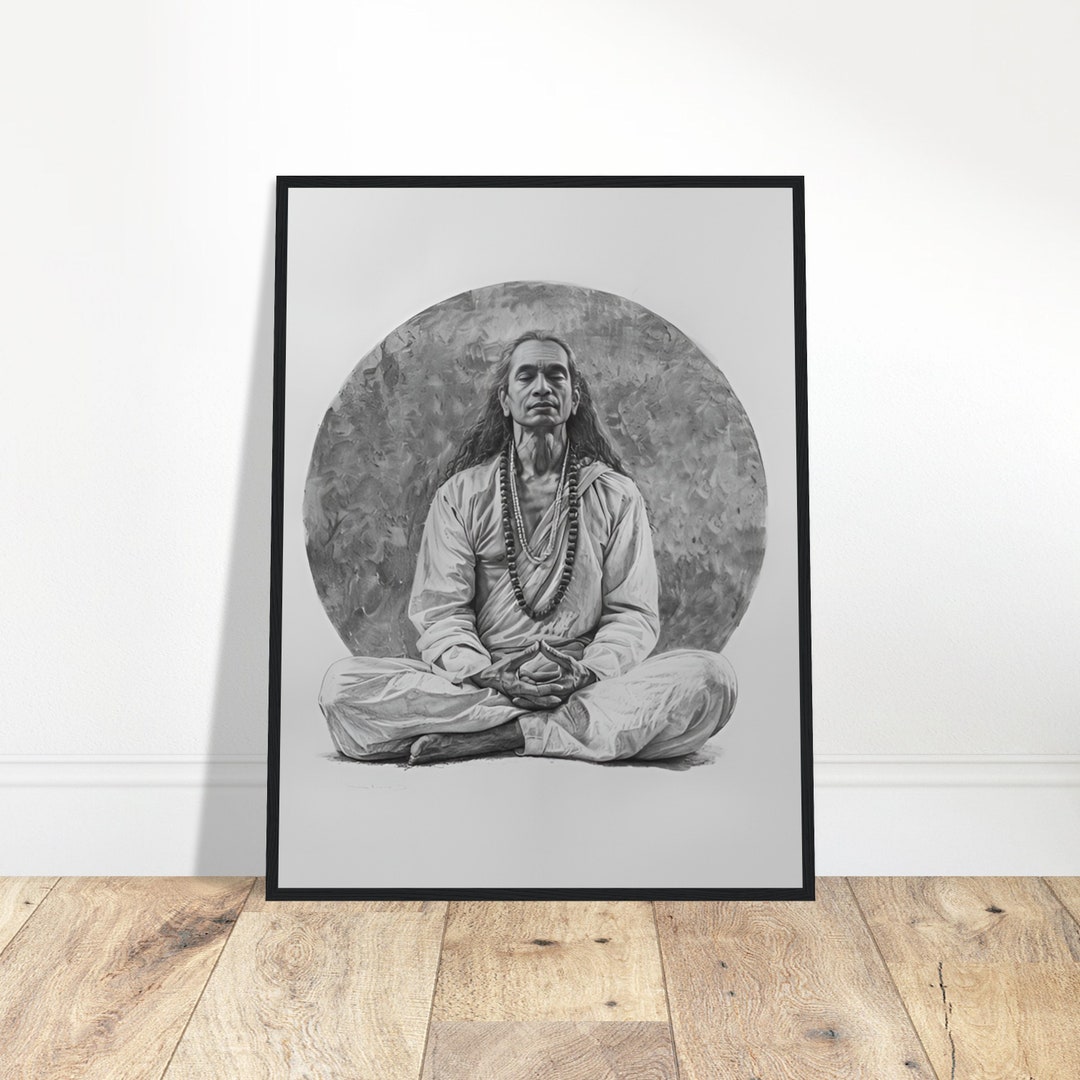 Mahavatar Babaji Poster Immortal Guru Picture Himalayan Master Drawing ...
