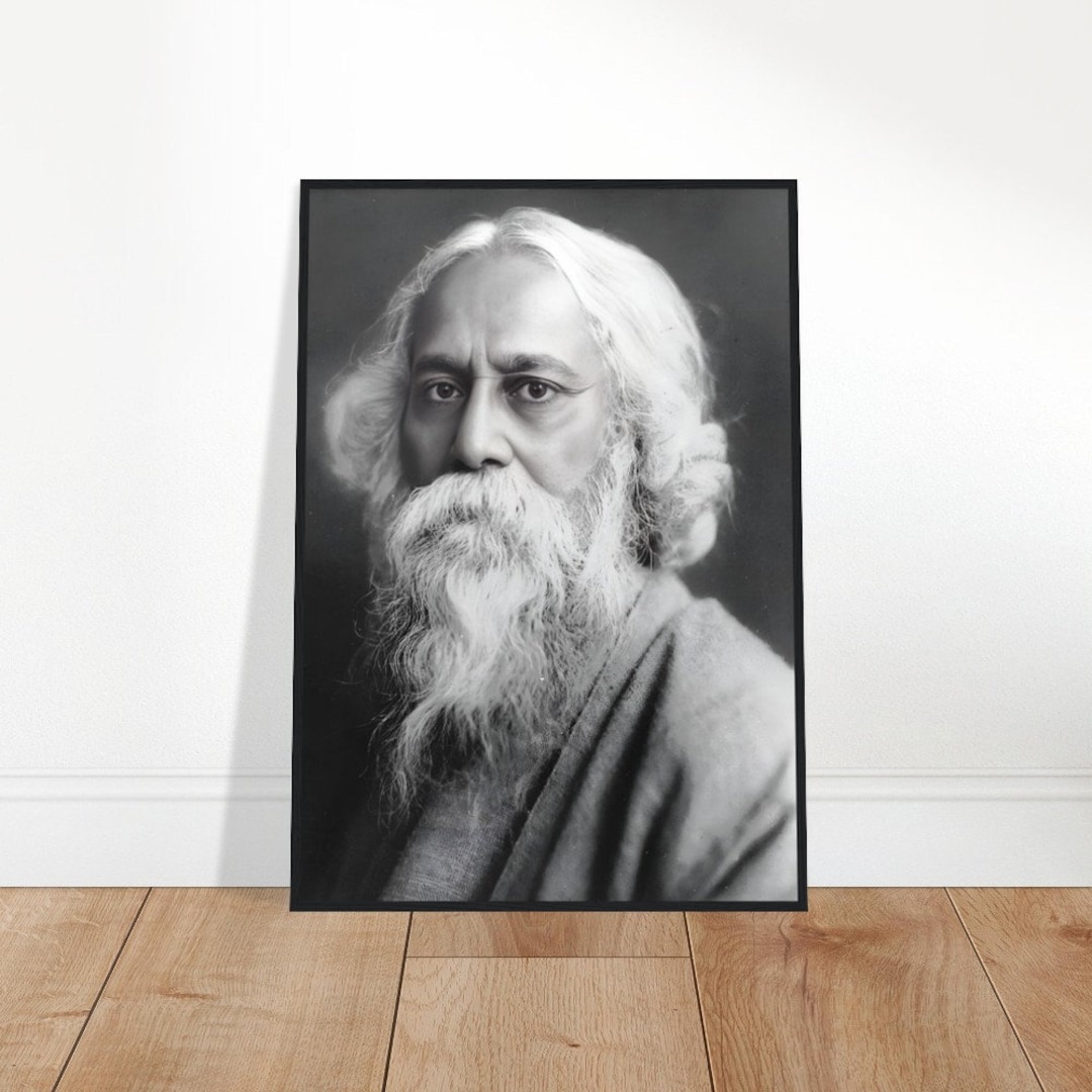 Rabindranath Tagore Wooden Framed Portrait | Philosopher Photo | Sage ...