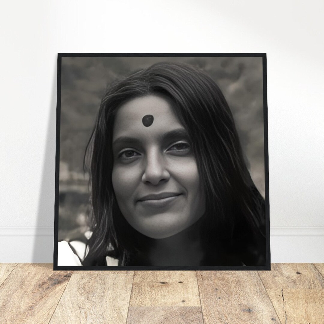 Sri Anandamayi Ma Wooden Frame Portrait, Spiritual Teacher Image ...