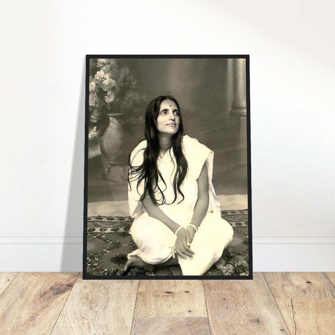 Sri Anandamayi Ma Wooden Framed Portrait | Guru Photo | Sage Reminder ...