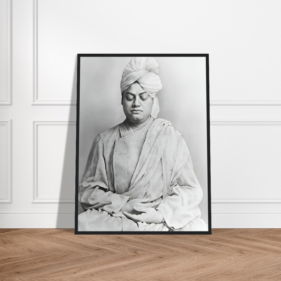 Wooden Framed Portrait of Swami Vivekananda | Guru Photo | Sage ...
