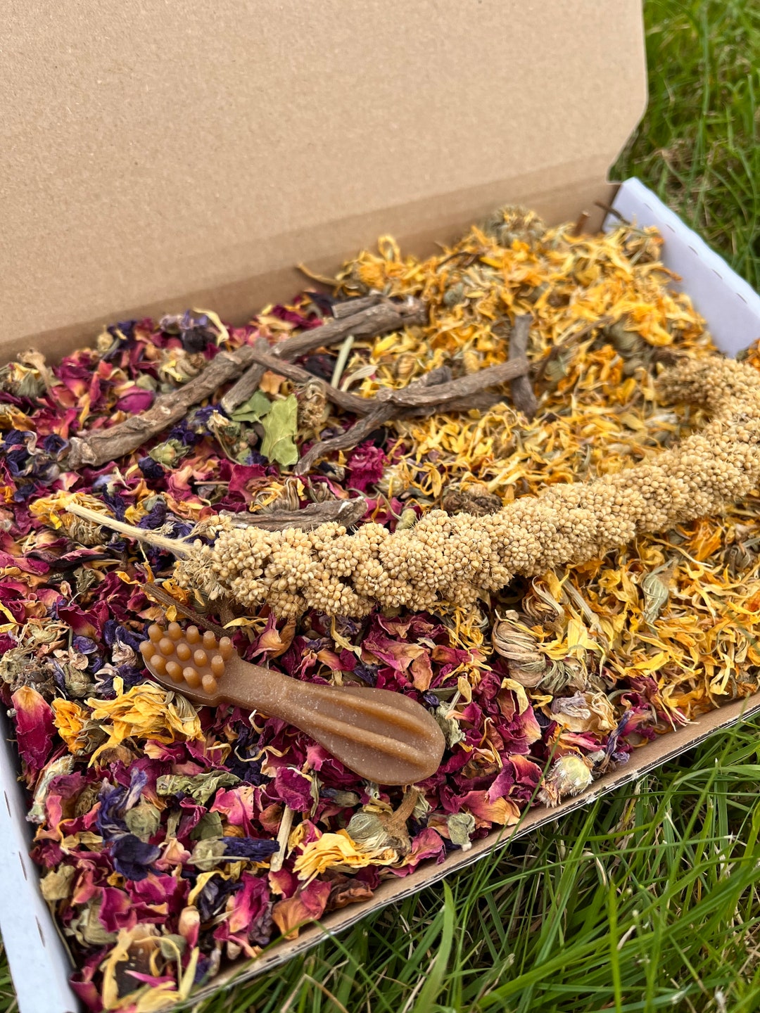 Mixed Flower Forage Box, Hamster Treat, Boredom Breaker, Hamster Treats ...