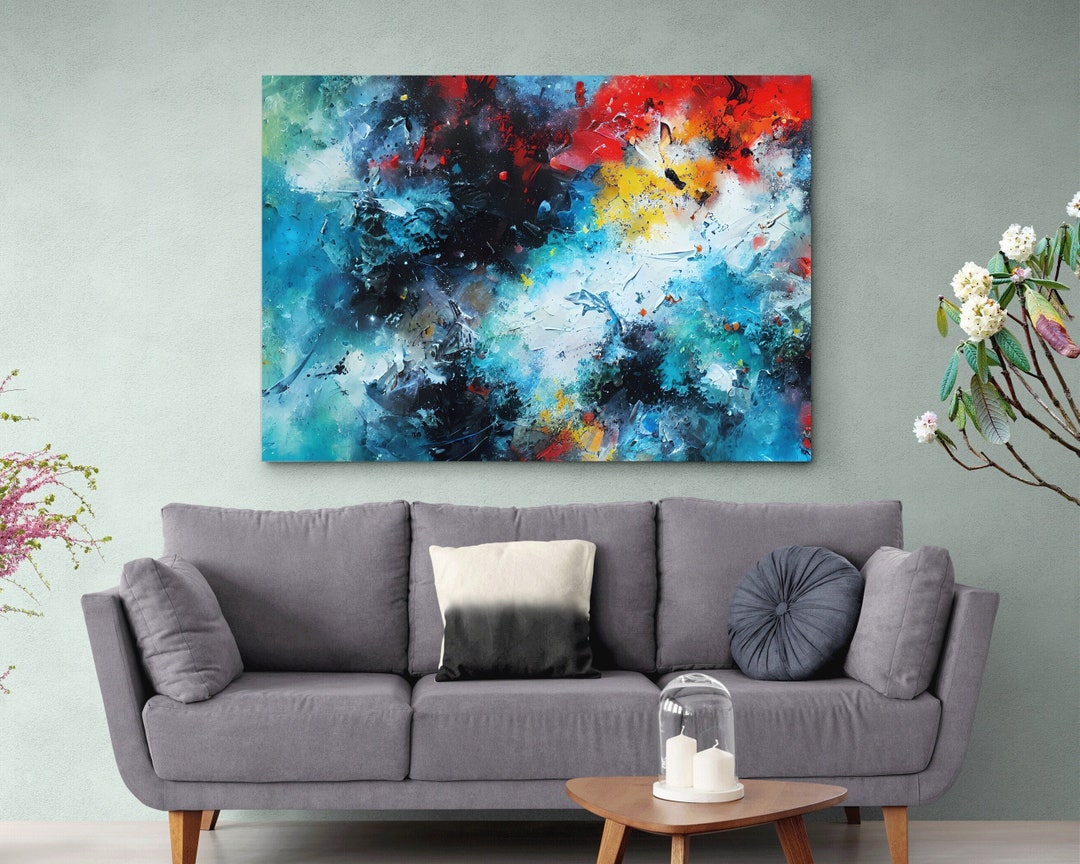 Contemporary Art, Abstract Splash Art Painting. Digital Download Wall ...
