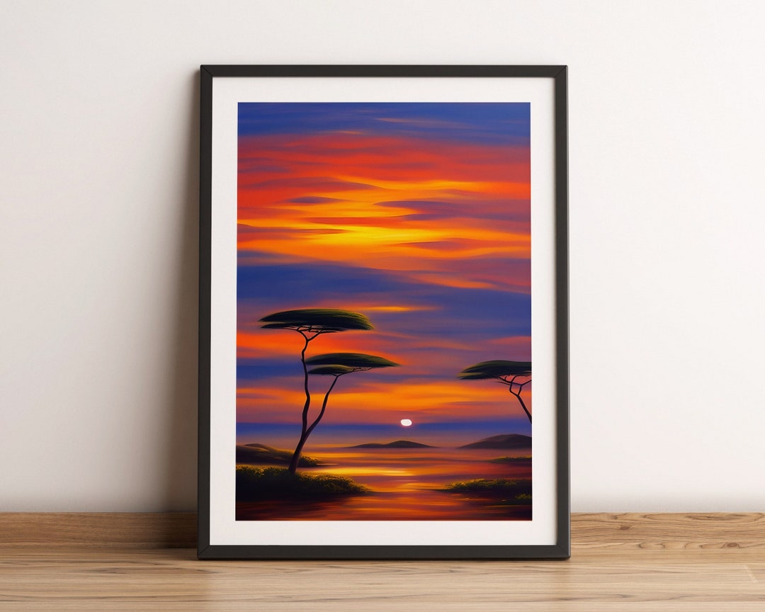 African Safari Painting. Digital Download Wall Art. Painting for ...