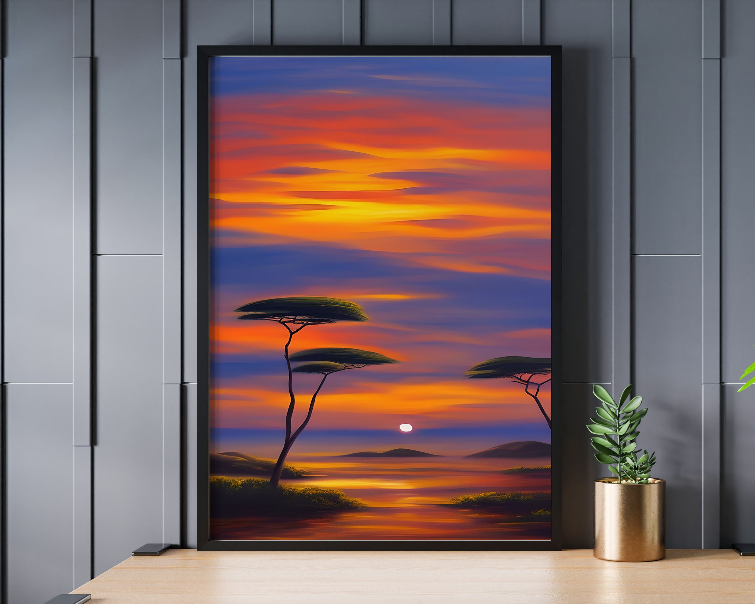 African Safari Painting. Digital Download Wall Art. Painting - Etsy