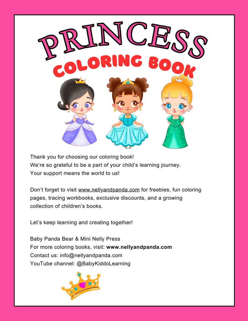 Princess Coloring Book: Fun and Cute Princesses, Unicorns and Castles ...