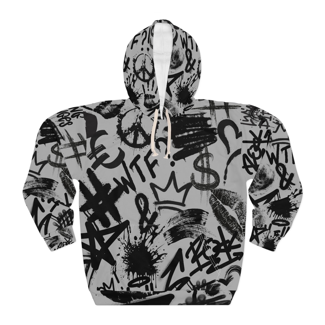 Spray Paint Hoodie, Graffiti Style Hoodie, Pullover Graphic Hoodie ...