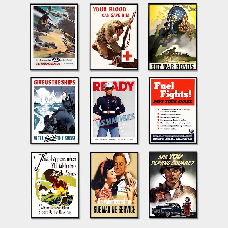 80 Vintage WW2 Propaganda Posters Bundle, Increased Resolution ...