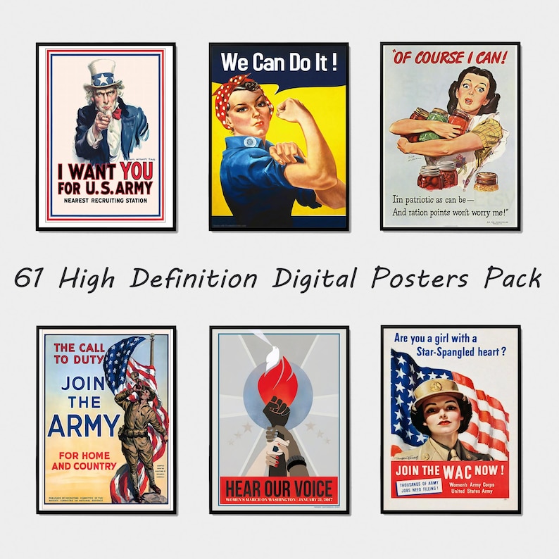 61 Vintage WW2 Propaganda Posters Bundle, High Quality Scanned ...