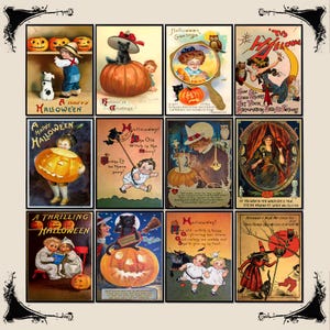 55 Printable Vintage Halloween Posters, Fall Season Print Pack, Wall ...
